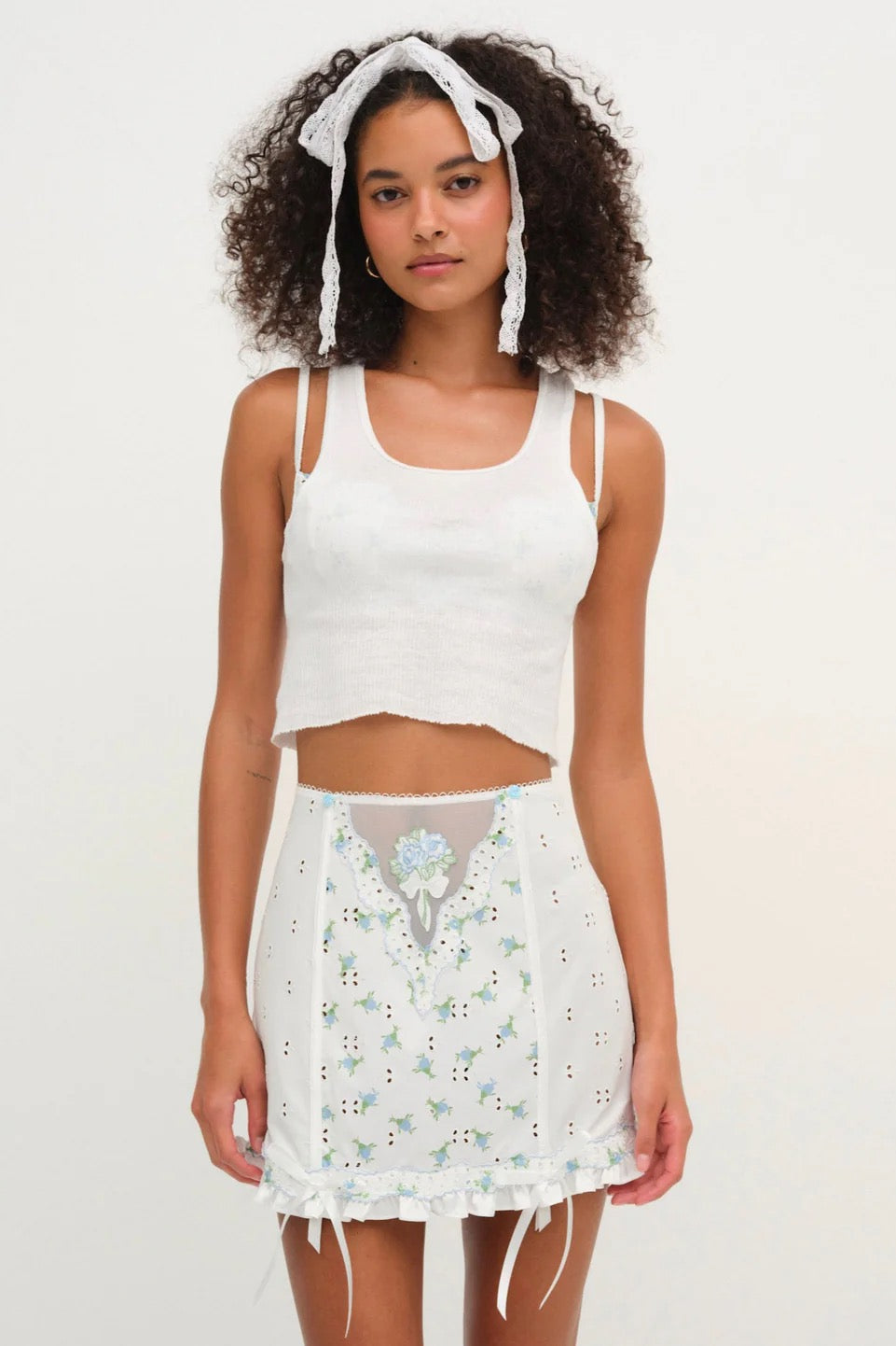 Budding Blossom Garter Skirt ~ White – Shake Your Bon Bon